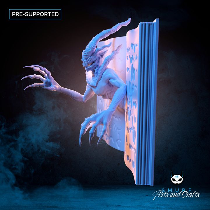 3D Printable Demon Book Wall by Smurf Minis