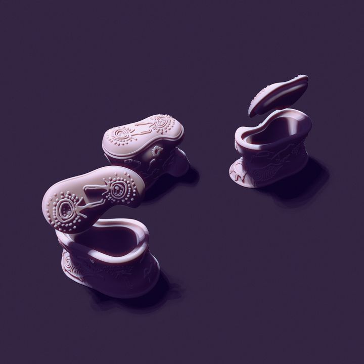 3D Printable Asyk-Style Trinket Box with Petroglyphs for 3D Printing by ...