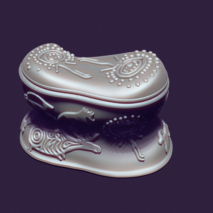 3D Printable Asyk-Style Trinket Box with Petroglyphs for 3D Printing by ...
