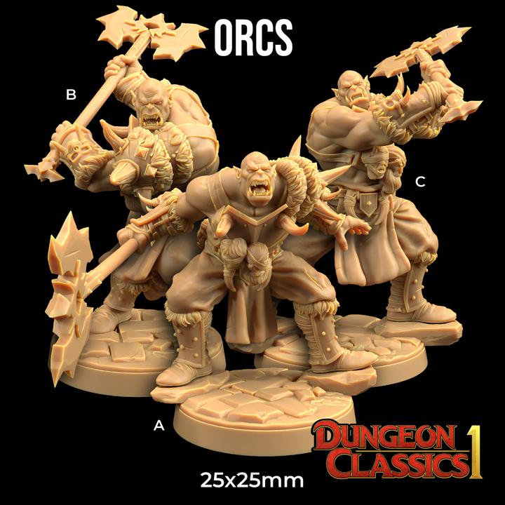 3D Printable Orcs | PRESUPPORTED | Dungeon Classics by Dungeon Classics