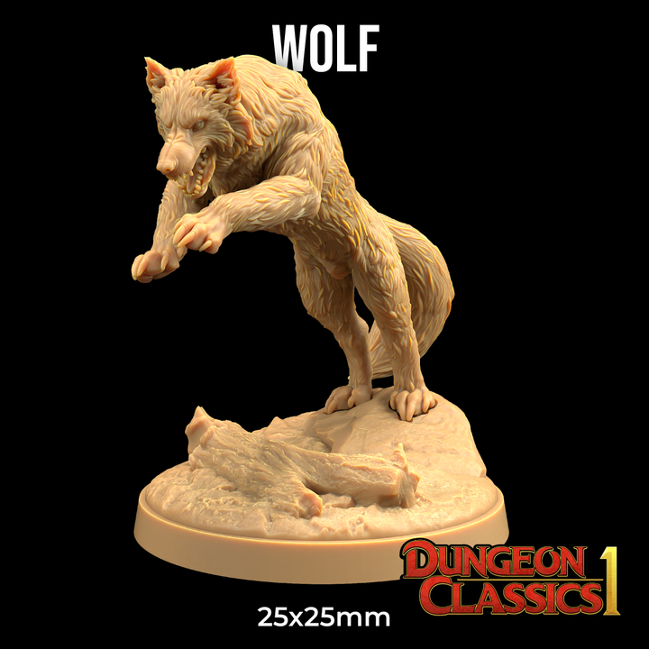 3D Printable Wolf | PRESUPPORTED | Dungeon Classics by Dungeon Classics