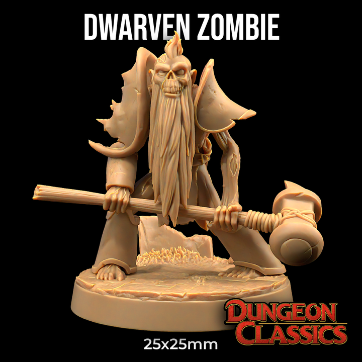 3D Printable Dwarven Zombie | PRESUPPORTED | Dungeon Classics by ...