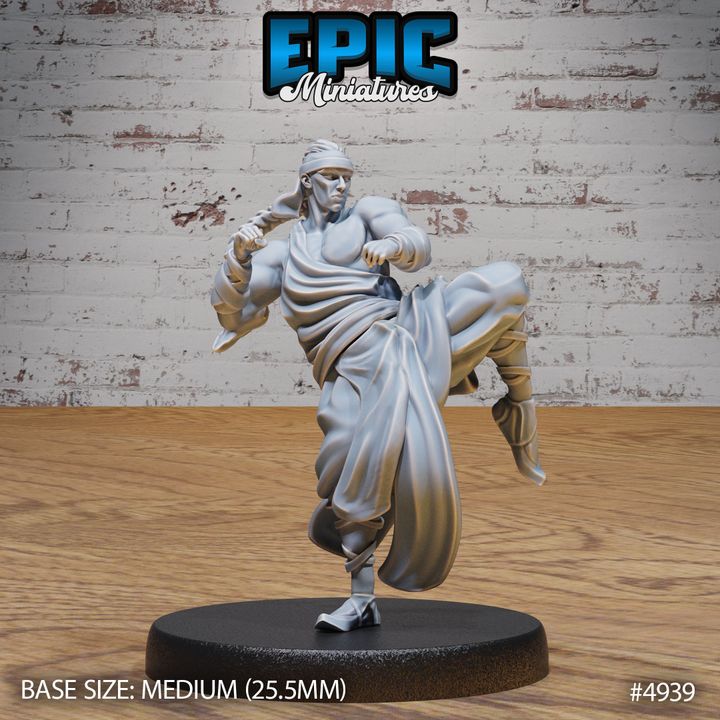 3D Printable Martial Arts Monk Kick / Buddhism Priest / Shaolin Fighter ...