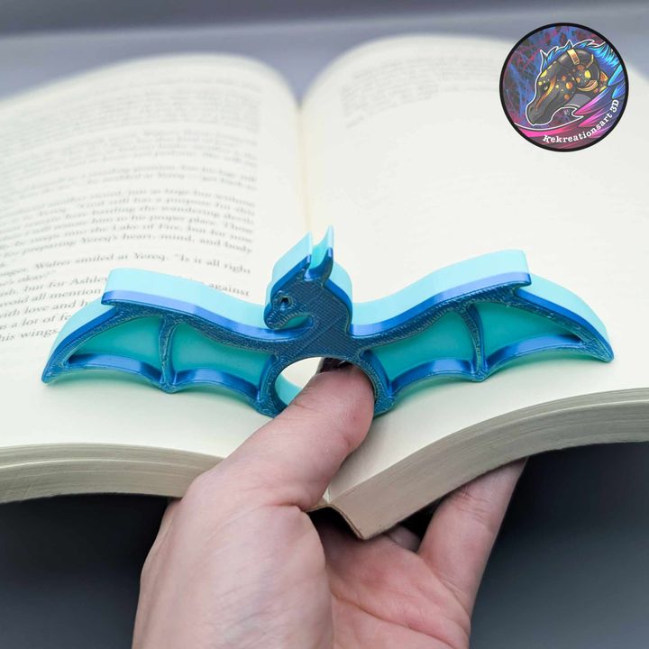 3D Printable Dragon Page Holder by Kirsten M