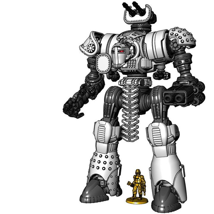 3D Printable Project Old School Vintage Combat Mech by John Bear Ross