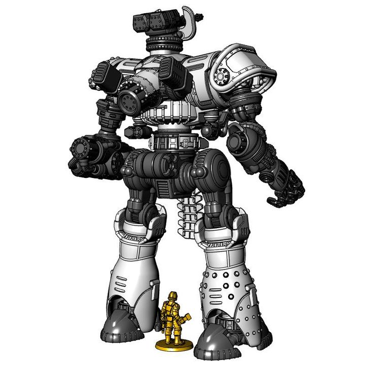 3D Printable Project Old School Vintage Combat Mech by John Bear Ross