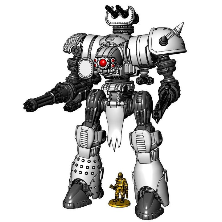 3D Printable Project Old School Vintage Combat Mech by John Bear Ross