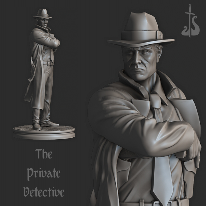 3D Printable The Private Detective (2 poses) by Vanquish the Darkness