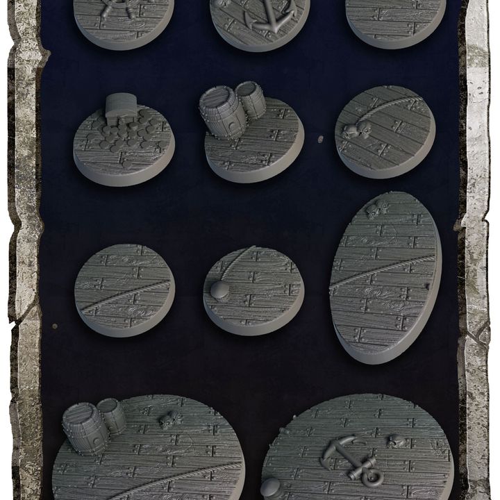 3D Printable Pirate Themed bases by Crosslances