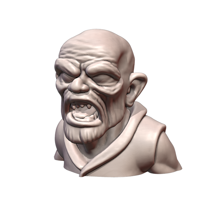 3D Printable Quarter Scale Grumpy Goblin Shaman Bust Sculpture ...