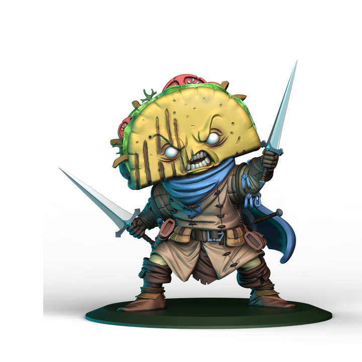 3D Printable Food Fight! - Taco Swordsman by Quirky Unlimited