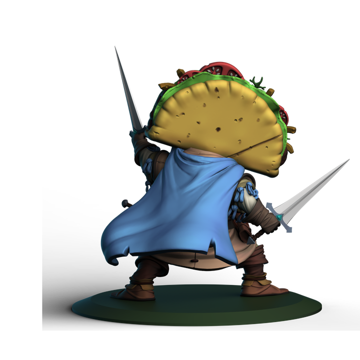 3D Printable Food Fight! - Taco Swordsman by Quirky Unlimited