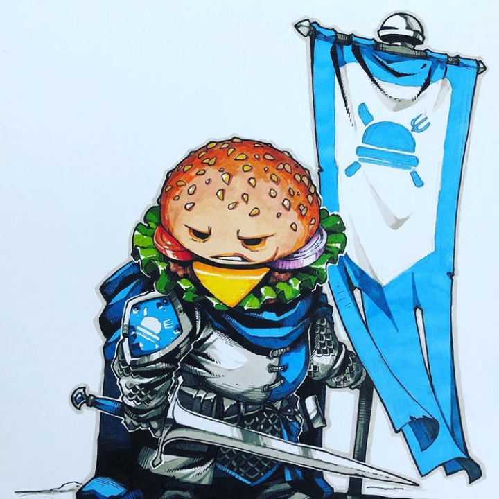 3D Printable Food Fight! - Cheeseburger Bannerman by Quirky Unlimited