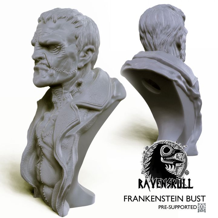 3D Printable Frankenstein Bust by Ravenskull