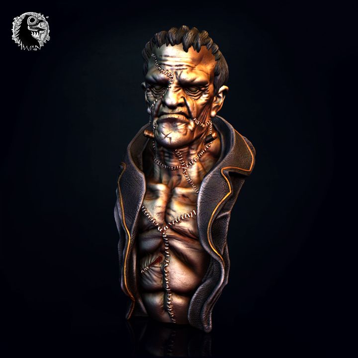 3D Printable Frankenstein Bust by Ravenskull