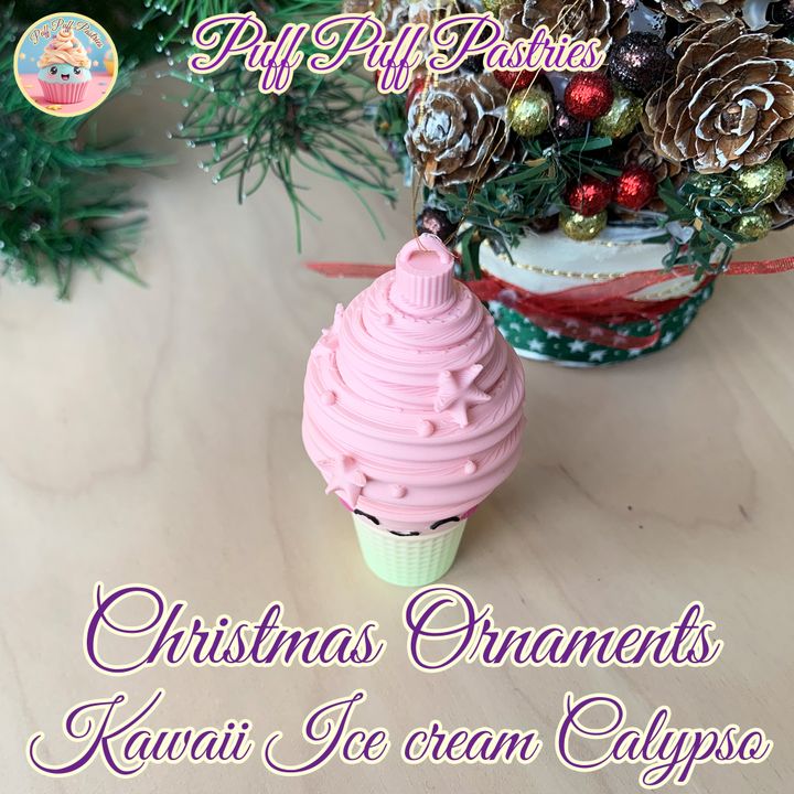 3D Printable Christmas Ornaments Kawaii Ice cream Calypso by Puff Puff ...