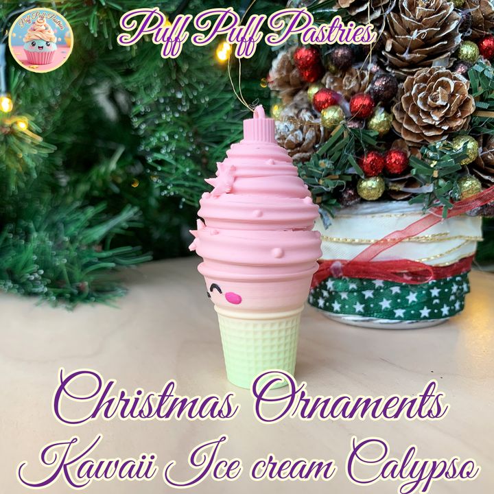 3D Printable Christmas Ornaments Kawaii Ice cream Calypso by Puff Puff ...