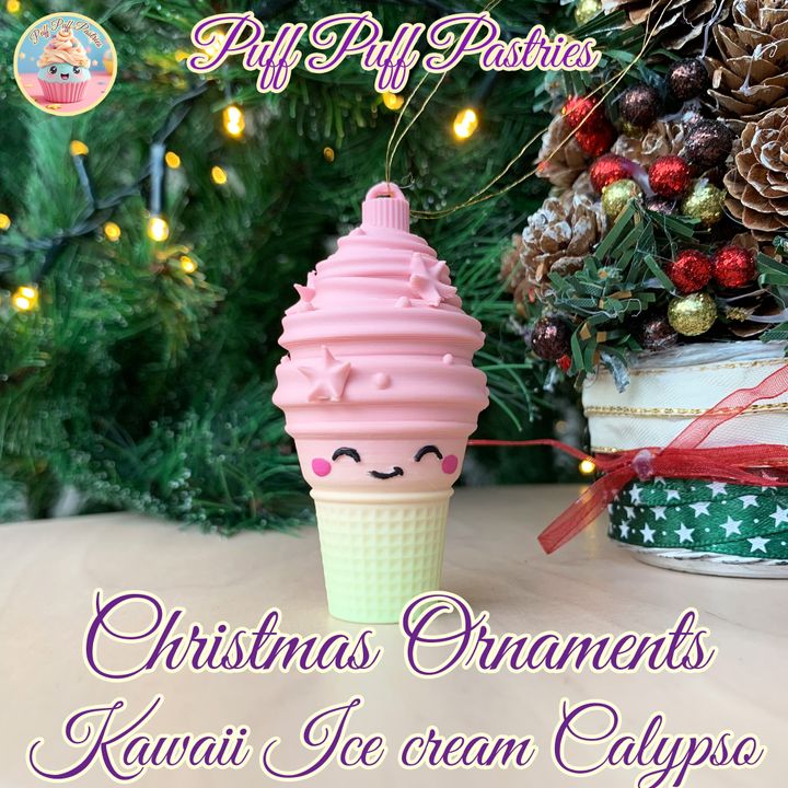 3D Printable Christmas Ornaments Kawaii Ice cream Calypso by Puff Puff ...