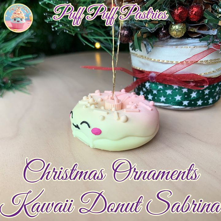 3D Printable Christmas Ornaments Kawaii Donut Sabrina by Puff Puff Pastries