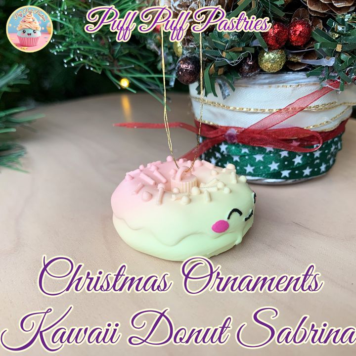 3D Printable Christmas Ornaments Kawaii Donut Sabrina by Puff Puff Pastries