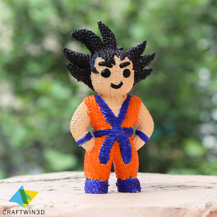 3D Printable Print in place flexy goku by Craftwin