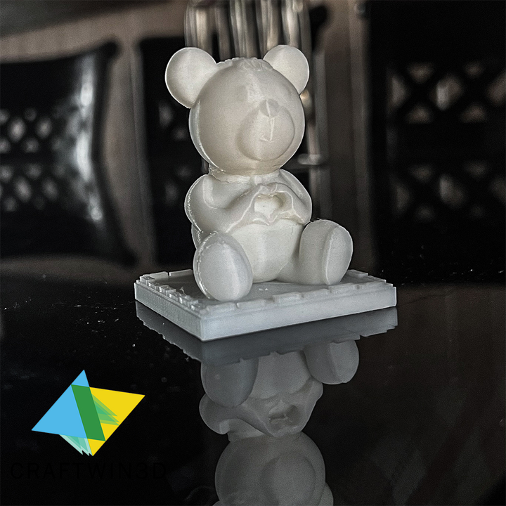 3D Printable TEDDY BEAR WITH A HAND HEART by Craftwin