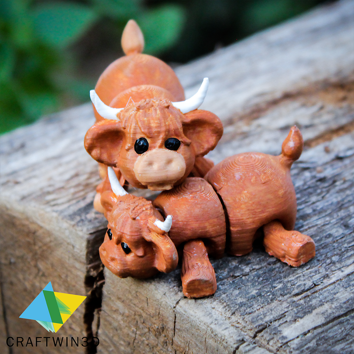 3D Printable Tiny highland cow tow by Craftwin