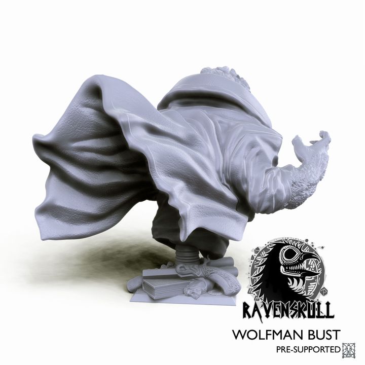 3D Printable Wolfman Bust by Ravenskull
