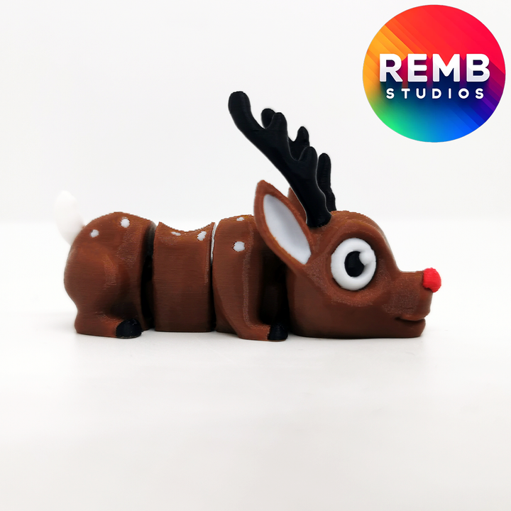 3D Printable Flexi Mini Rudolph Christmas Keychain - Articulated 3D ...