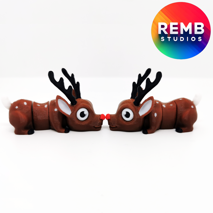 3D Printable Flexi Mini Rudolph Christmas Keychain - Articulated 3D ...