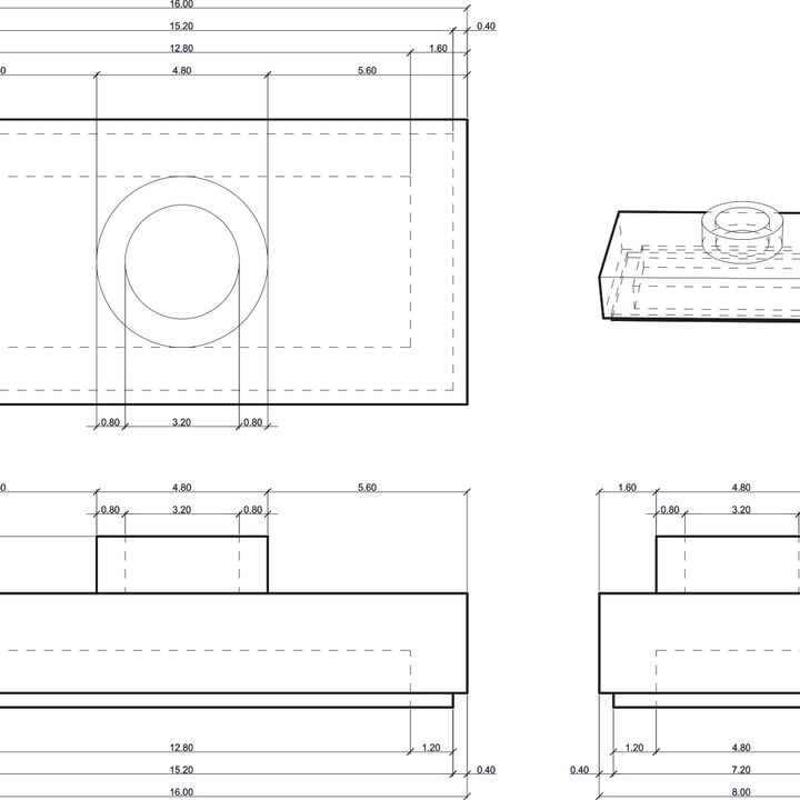3D Printable LEGO Jumper Plate - 1X2 by VLAD-MARIUS