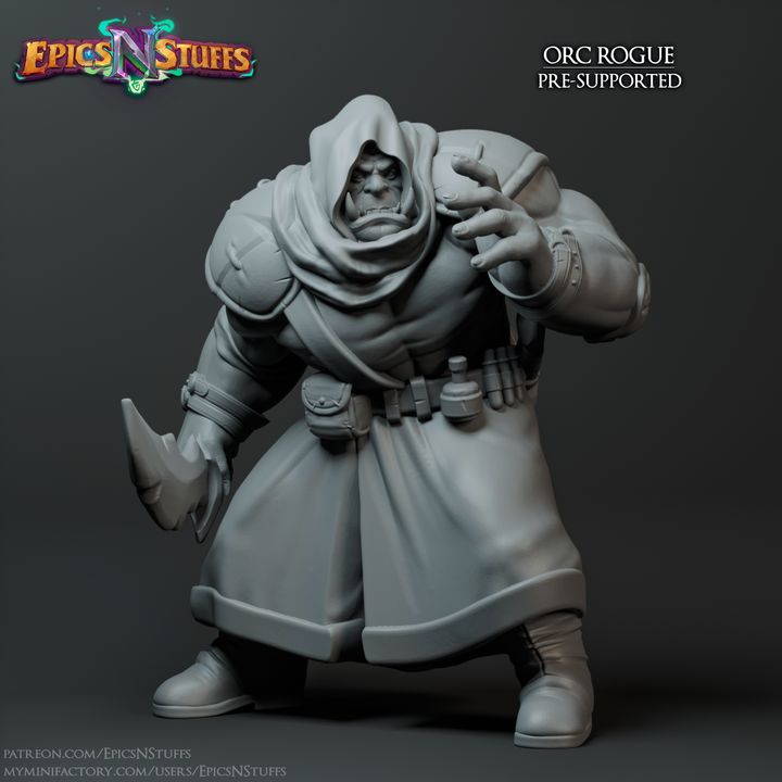 3D Printable Orc Rogue 1B Miniature - pre-supported by Epics N Stuffs