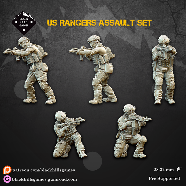 3D Printable US Rangers Assault Set by Black Hills Games