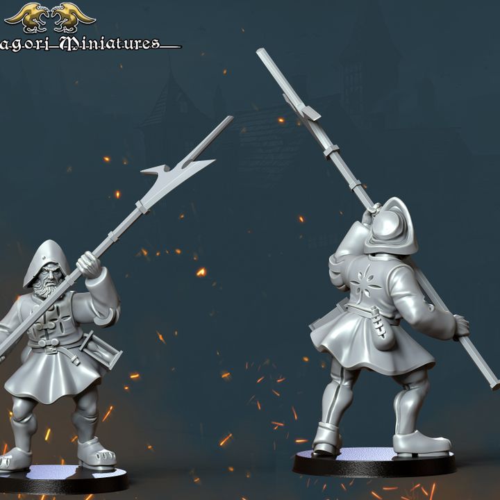 3D Printable Marienburg halberdier by Magori Minaitures