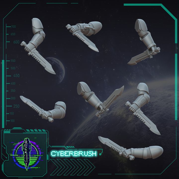 3D Printable Raiders Knife arms 1 by Cyberbrush