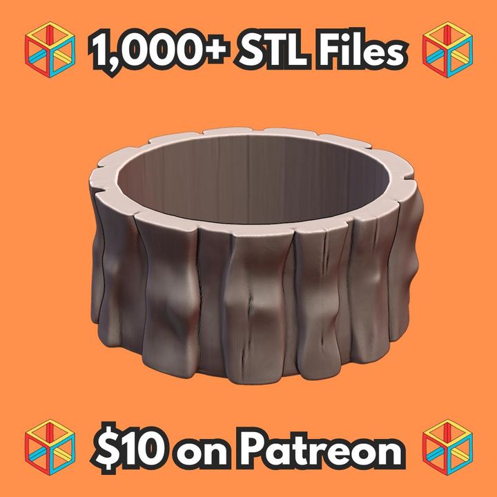 3D Printable Cat and Dog Wooden Log Food Bowl for Natural Decor ...