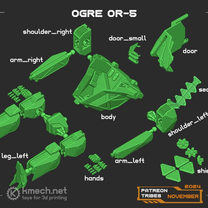 3D Printable OGRE mech by Kmech