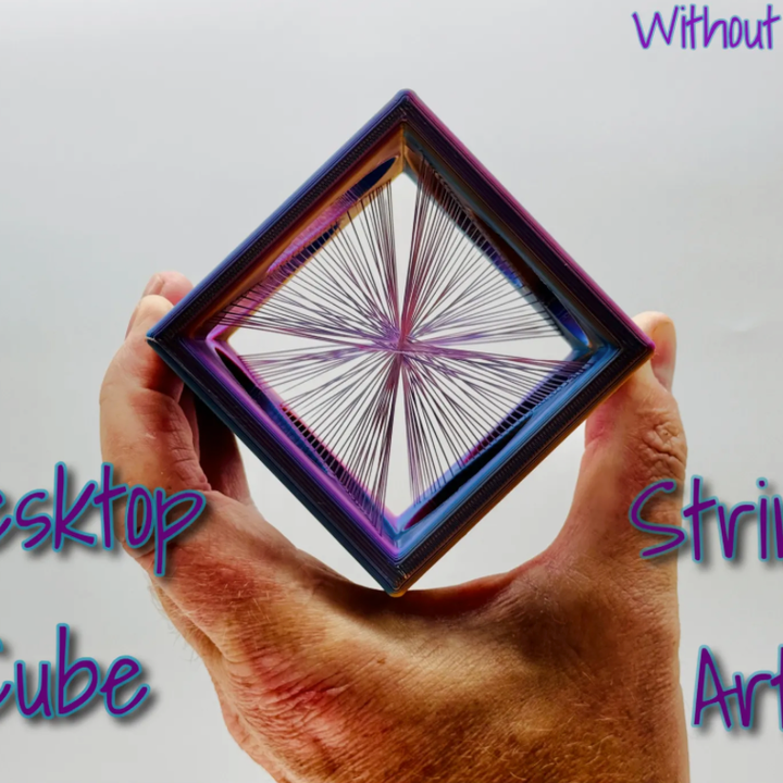 3D Printable Desktop Cube String Art by ENIQUE3D