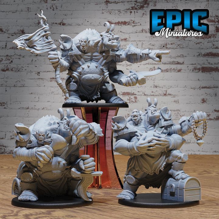 3D Printable Ettin Mutant General Set / Ancient Two Headed Ogre / Bulky ...