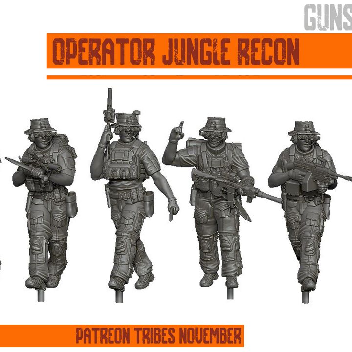 3D Printable GUNSLINGER: Operator 'Jungle Ops' Team by Flytrap Digital