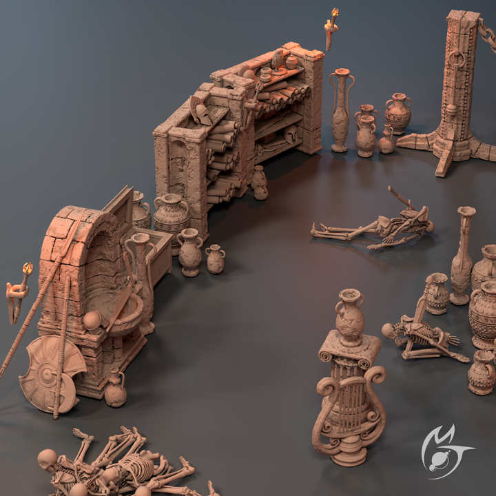 3D Printable Labyrinth Objects and Props, and Dead Heroes by Making Tlon