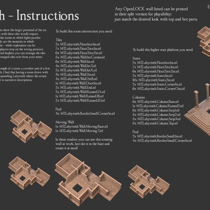 3D Printable The Labyrinth - modular OpenLOCK structure by Making Tlon