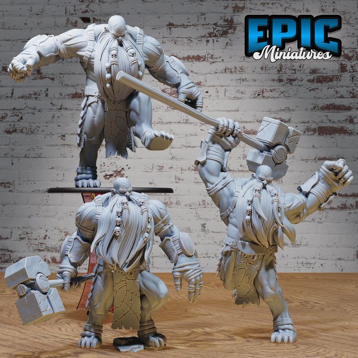 3D Printable Hill Giant Smasher Set / Bulky Warrior / Brave Rocky ...
