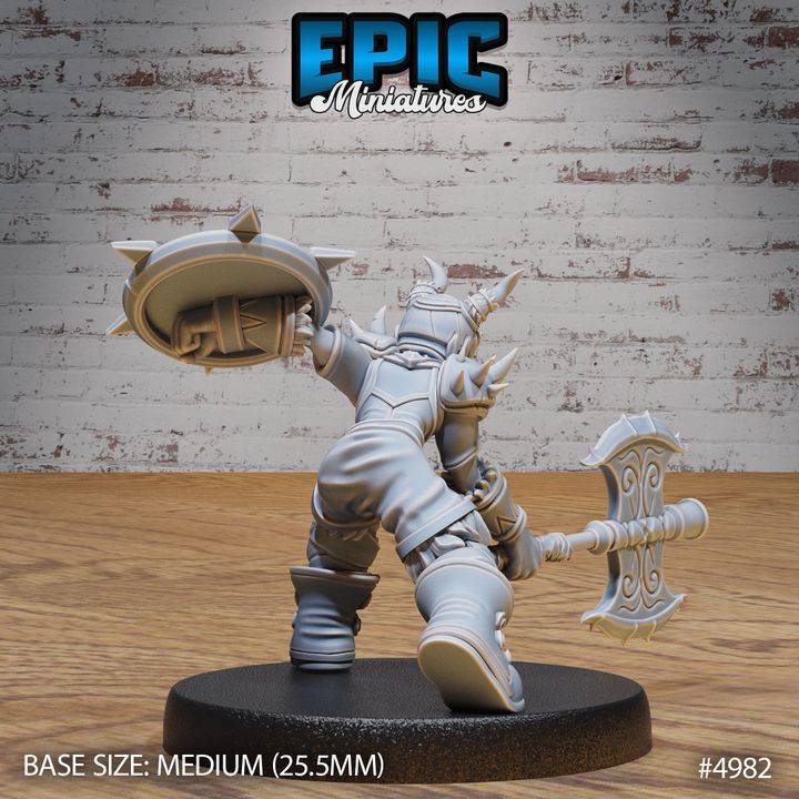 3D Printable Young Barbarian Attack / Human Warrior / Male Villager ...