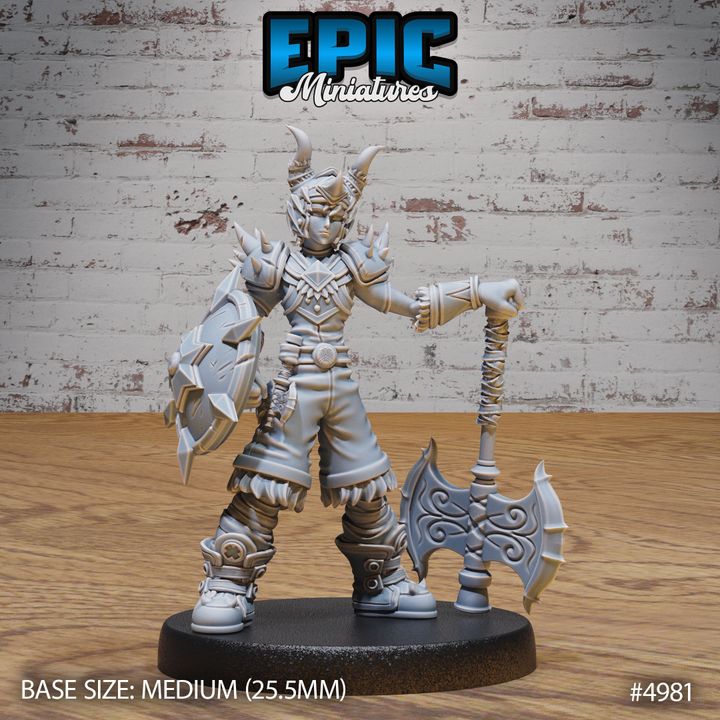 3D Printable Young Barbarian Set / Human Warrior / Male Villager ...