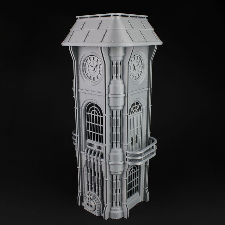 3D Printable Harbourmaster`s Office and Clock Tower by Tesseract Tomb