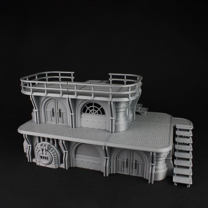 3D Printable Harbourmaster`s Office and Clock Tower by Tesseract Tomb