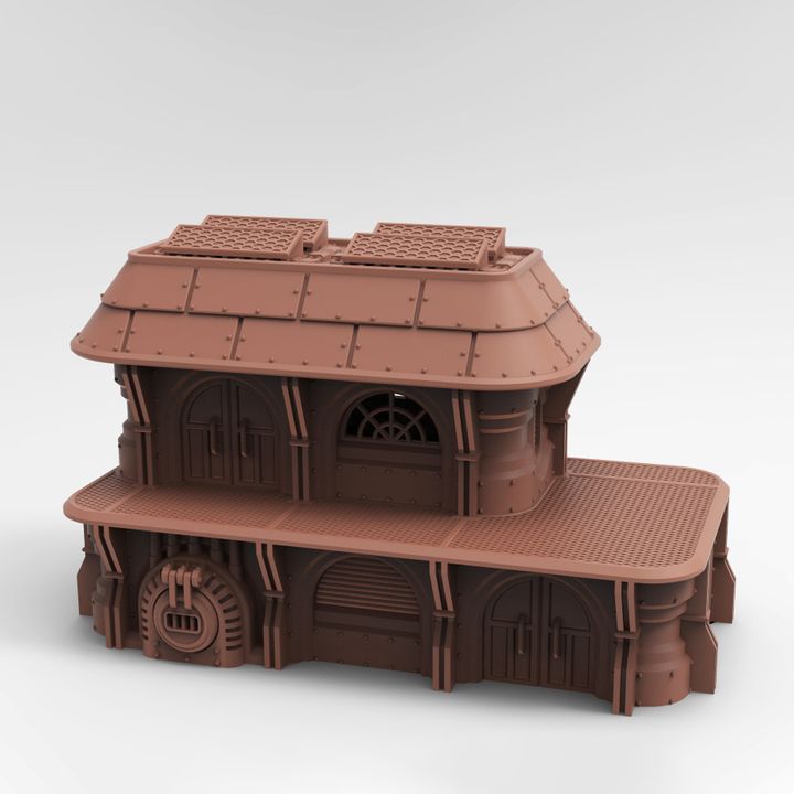 3D Printable Harbourmaster`s Office and Clock Tower by Tesseract Tomb