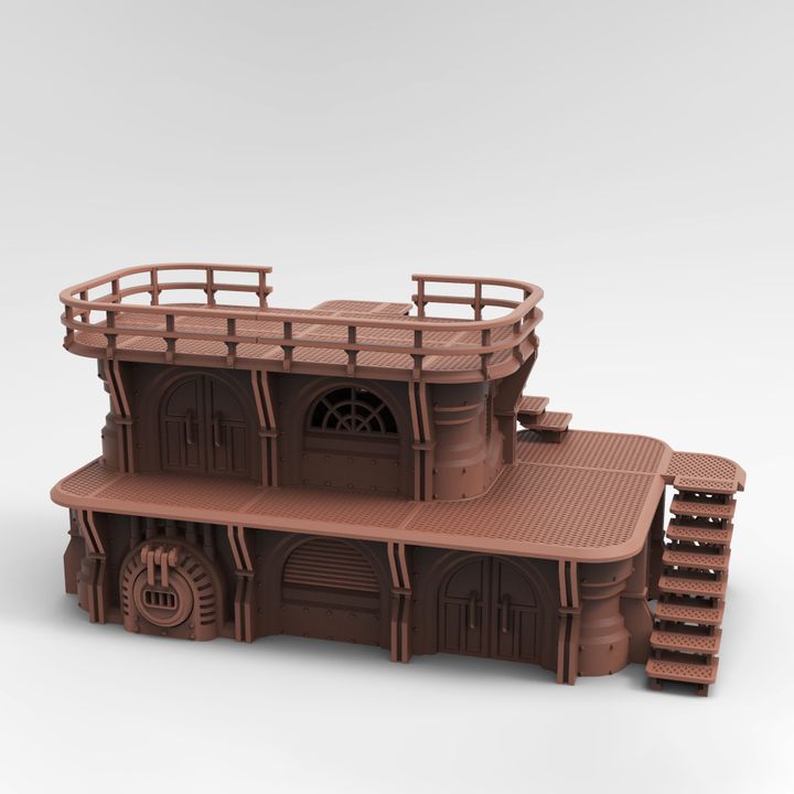 3D Printable Harbourmaster`s Office and Clock Tower by Tesseract Tomb