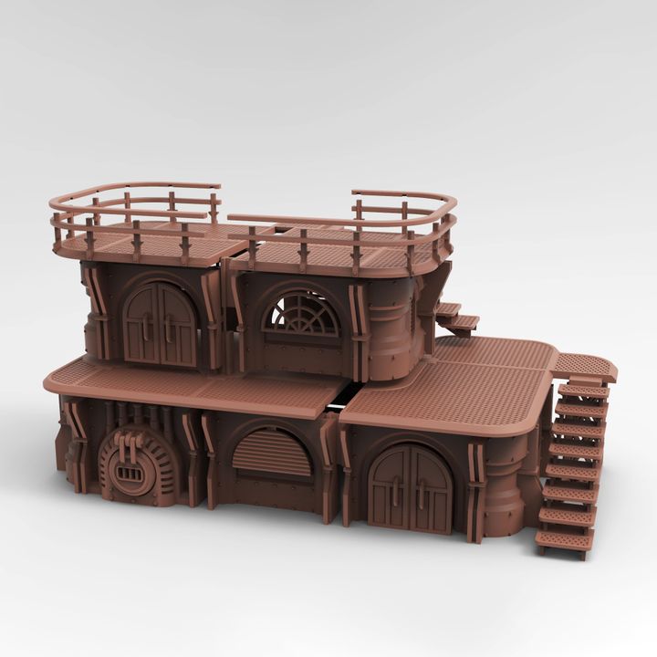 3D Printable Harbourmaster`s Office and Clock Tower by Tesseract Tomb